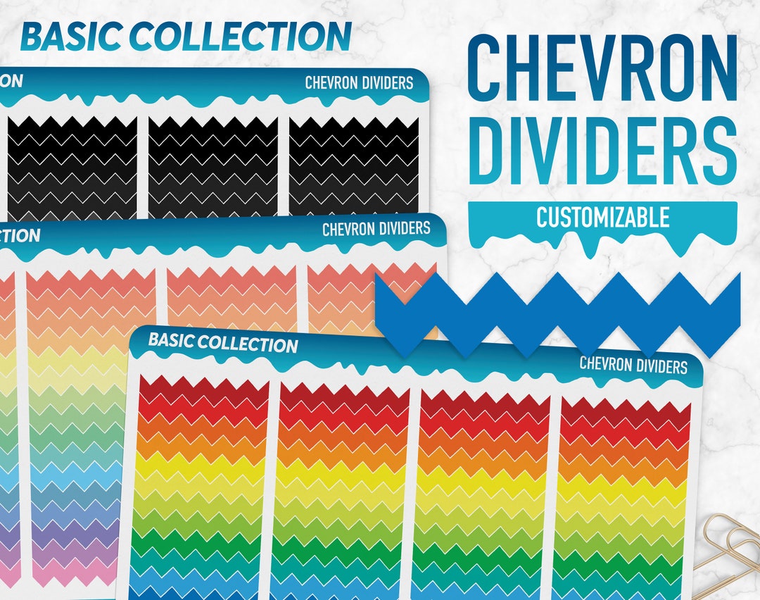 Basic Collection | Chevron Dividers | Planner Stickers - Etsy