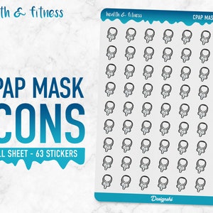 Health & Fitness Cpap Mask Icons Planner Stickers - Etsy
