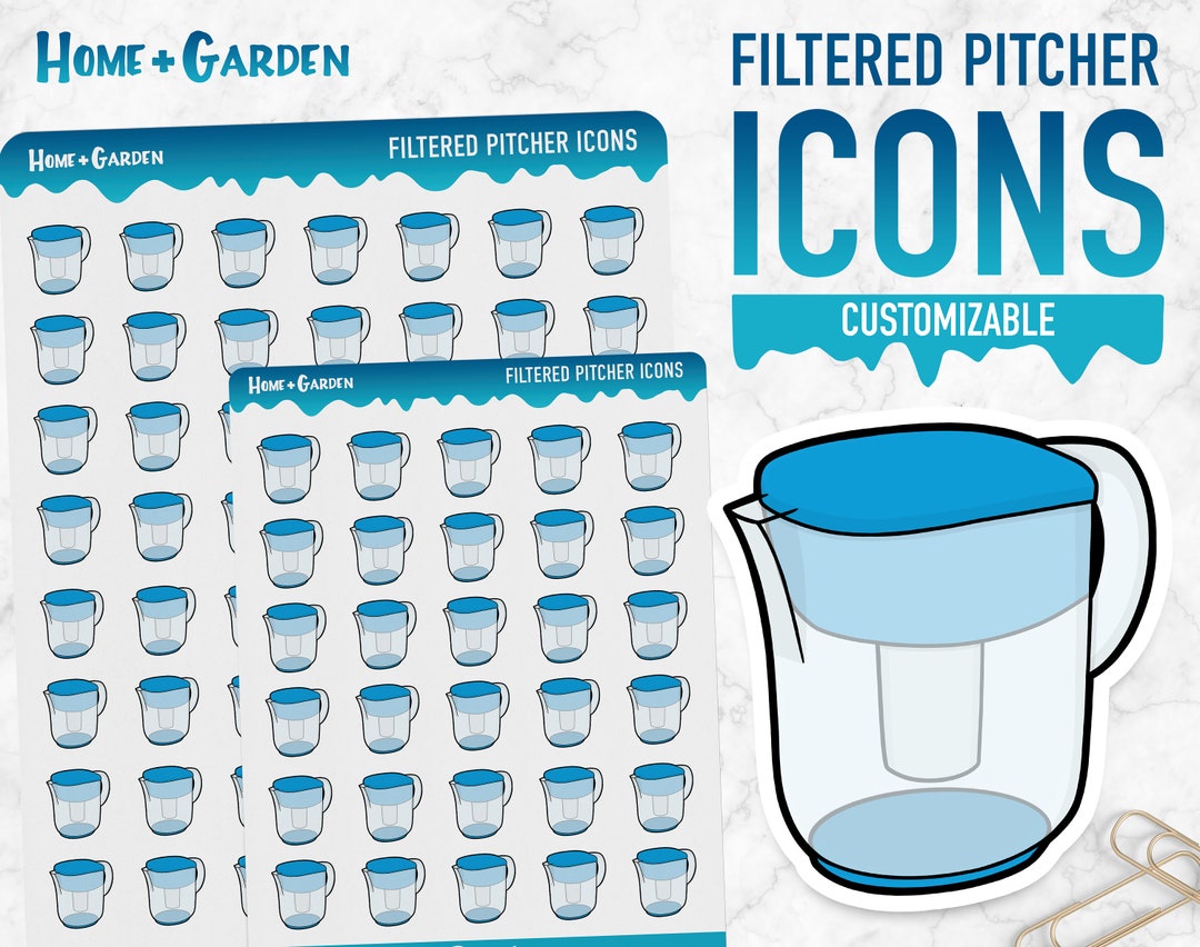 Home & Garden | Filtered Pitcher Icons | Planner Stickers - Etsy