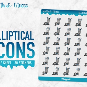 Health & Fitness | Elliptical Icons | Planner Stickers - Etsy