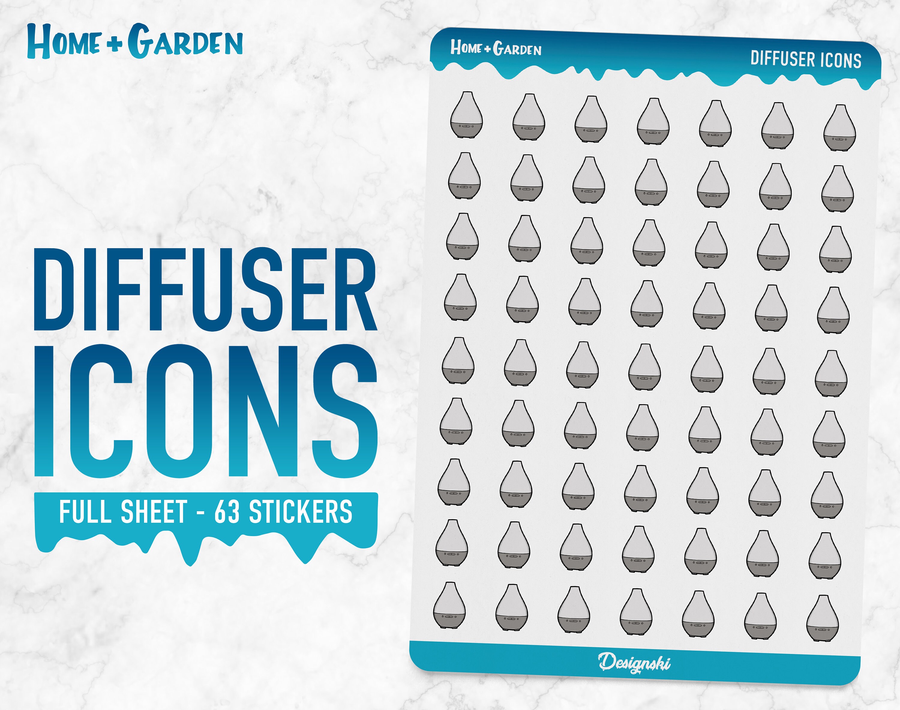 Home & Garden Diffuser Icons Planner Stickers | Etsy