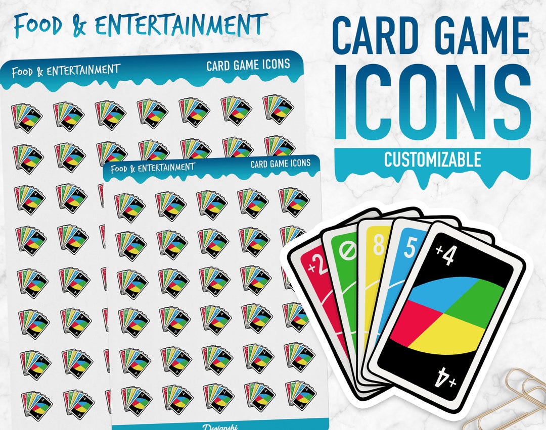 Food & Entertainment | Card Game Icons | Planner Stickers - Etsy