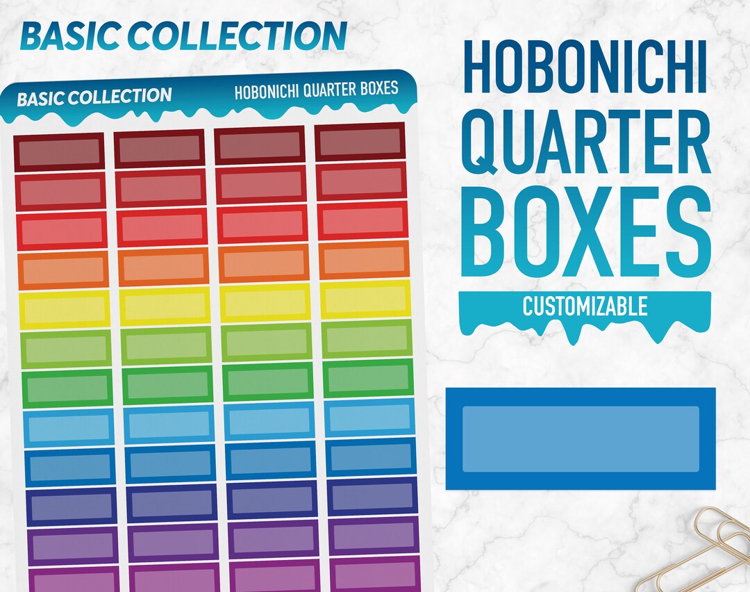 Basic Collection HOBO Quarter Boxes Planner Stickers - Etsy
