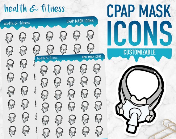 Health & Fitness Cpap Mask Icons Planner Stickers - Etsy