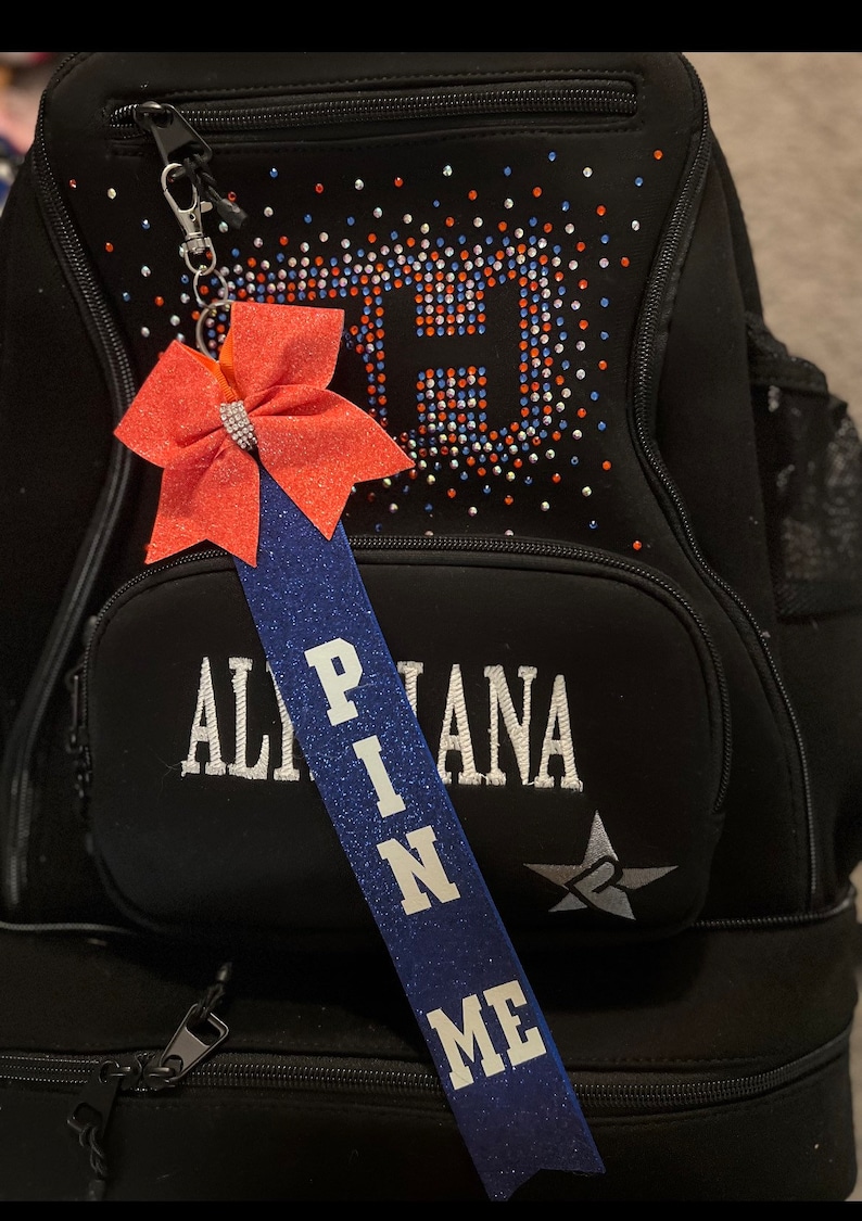 Pin Me Cheer Competition Tag Ribbons Customizable Glitter - Etsy