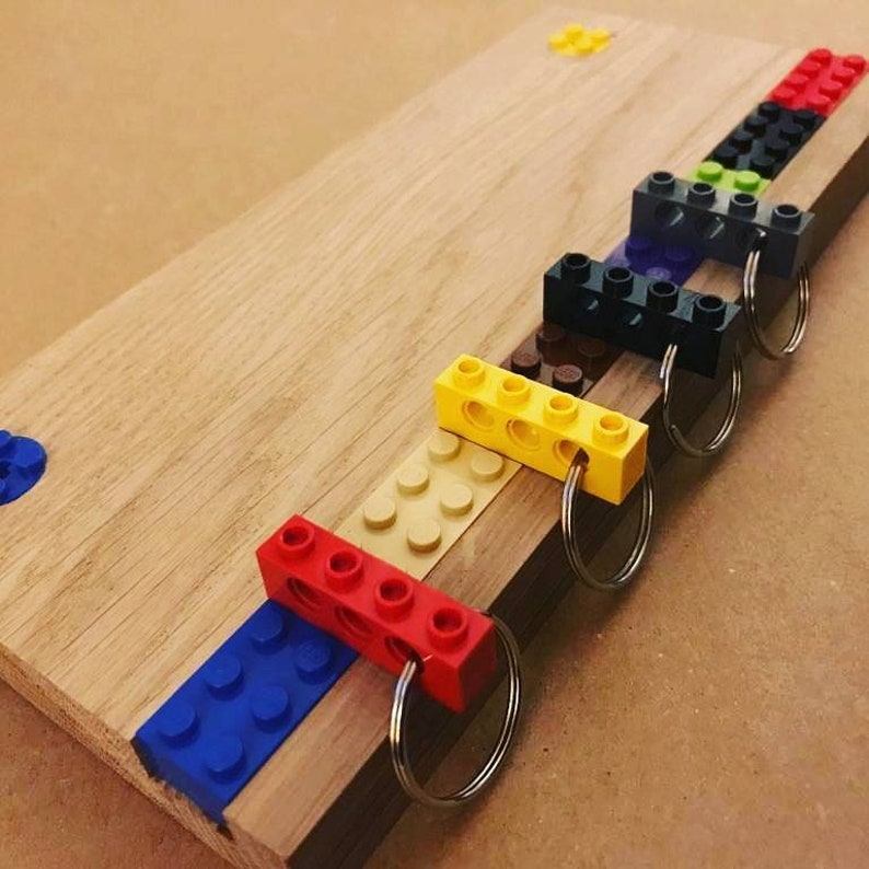 Solid Oak made with Original Lego Pieces Key Hanger Lego Key - Etsy.de