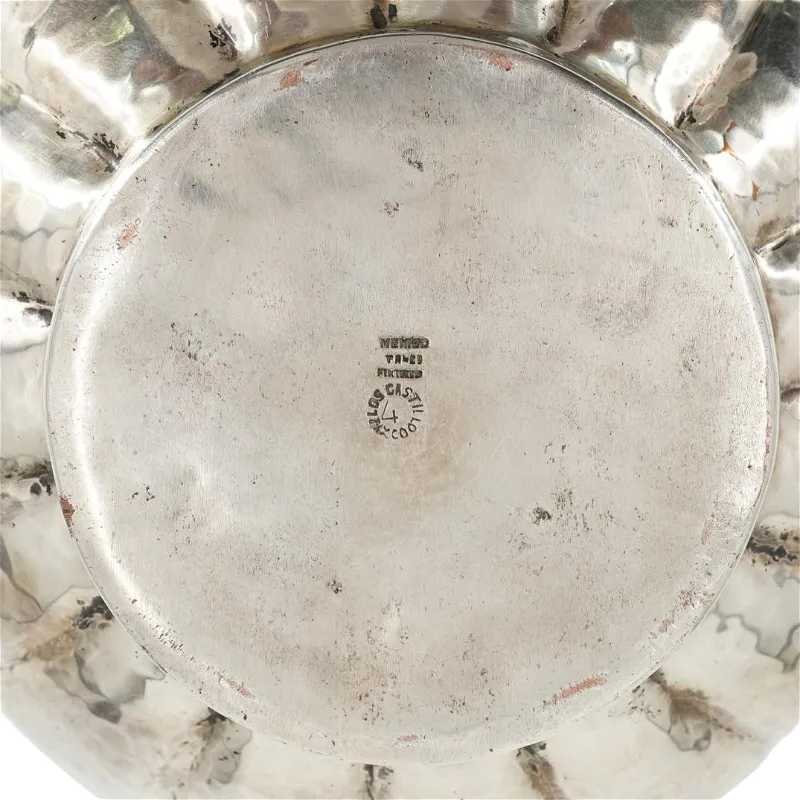 Los Castillo Mother of Pearl Handcrafted Hammered Silver Plate Vintage ...