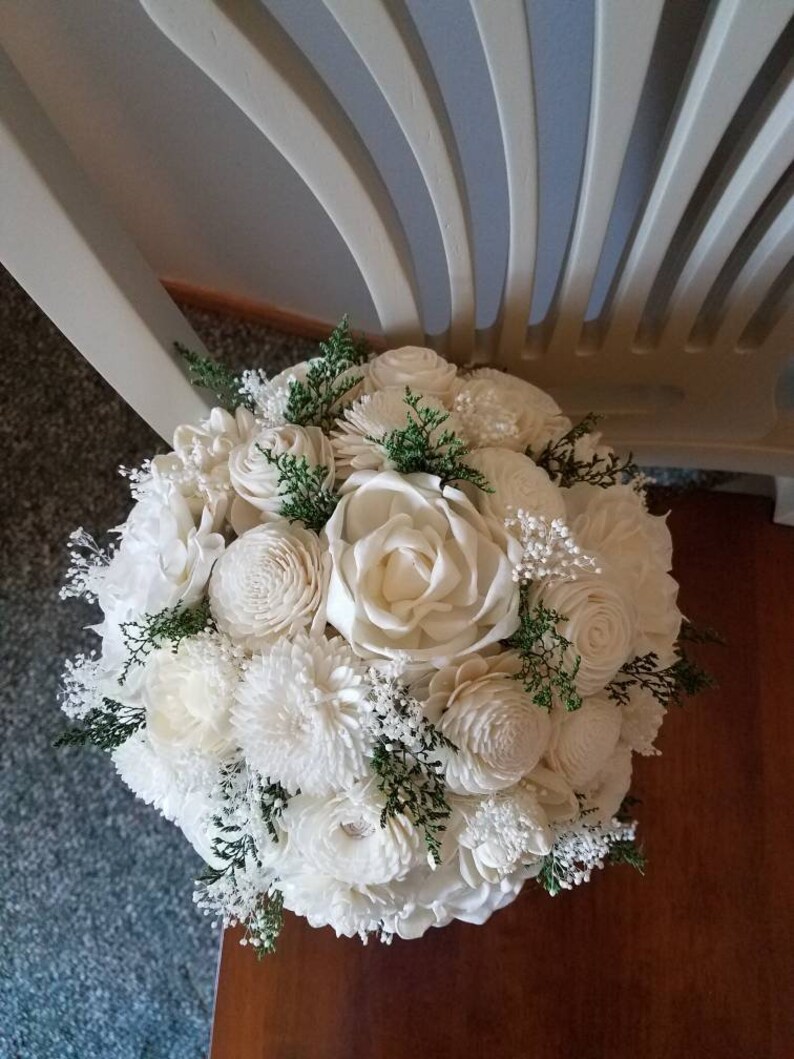 Large Ivory Sola Flower Bouquet Bouquet Bridal Bouquet Wood - Etsy