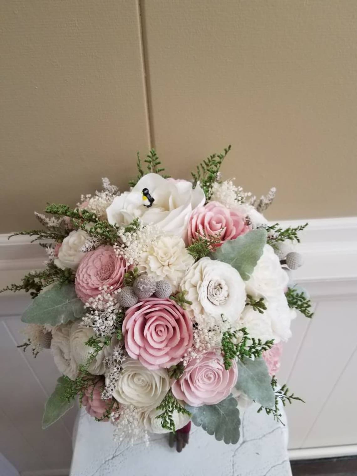 Soft Pink Bouquet Blush Bouquet Sola Wood Bouquet Wood | Etsy