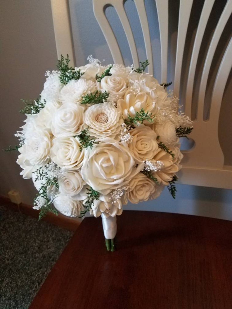 Large Ivory Sola Flower Bouquet Bouquet Bridal Bouquet Wood - Etsy