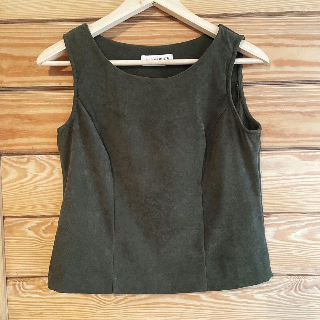 90s Green Suede Structured Top - Meg Ryan Style - F-9 - Etsy