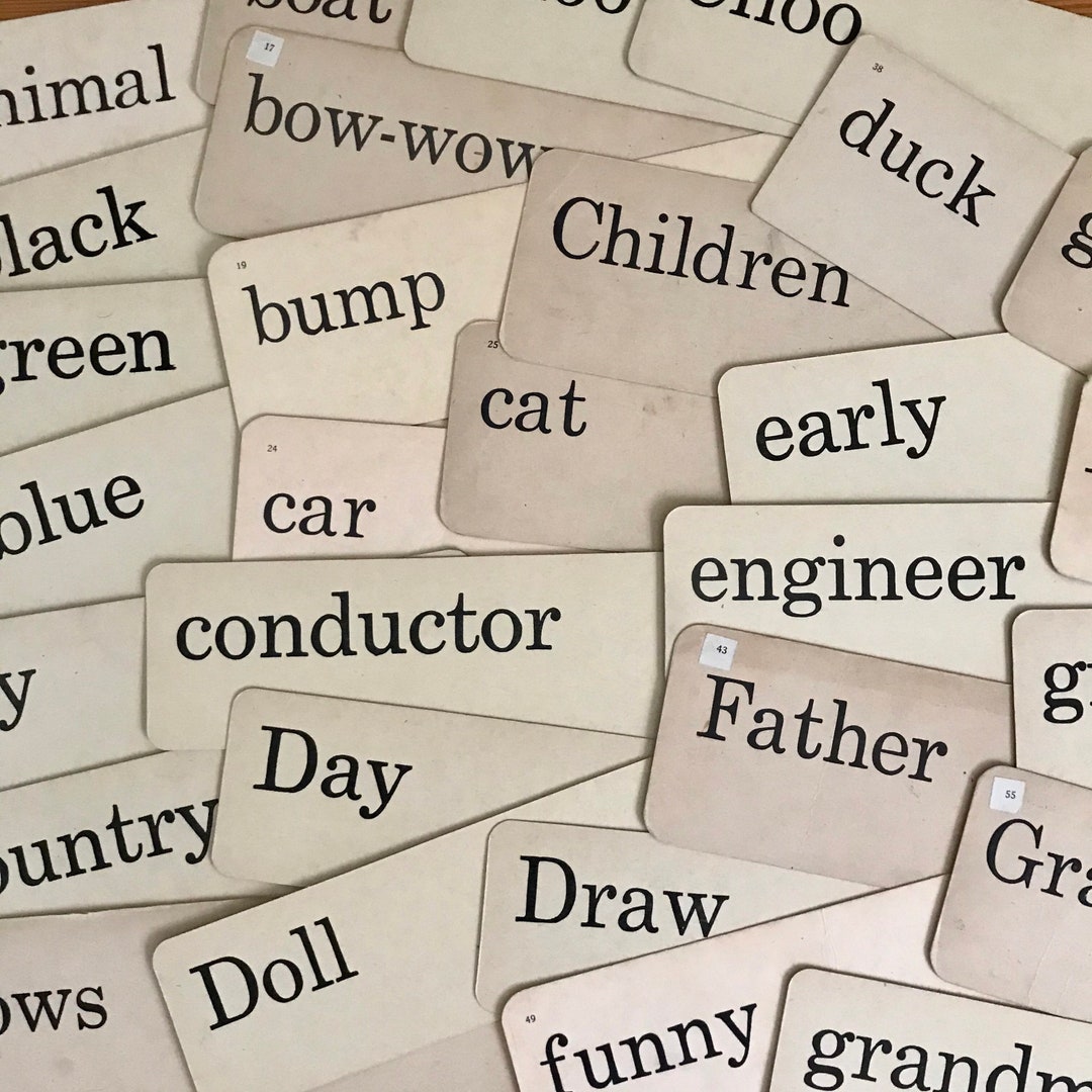 Lot of Over 500 Vintage Flash Cards Word Cards, Phrase Cards & Picture ...