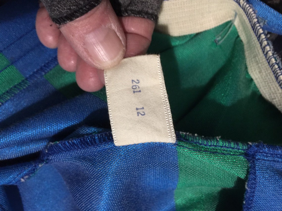 Vintage Caltex Blue and Green Color Block Print 1 Piece Swimsuit - Etsy