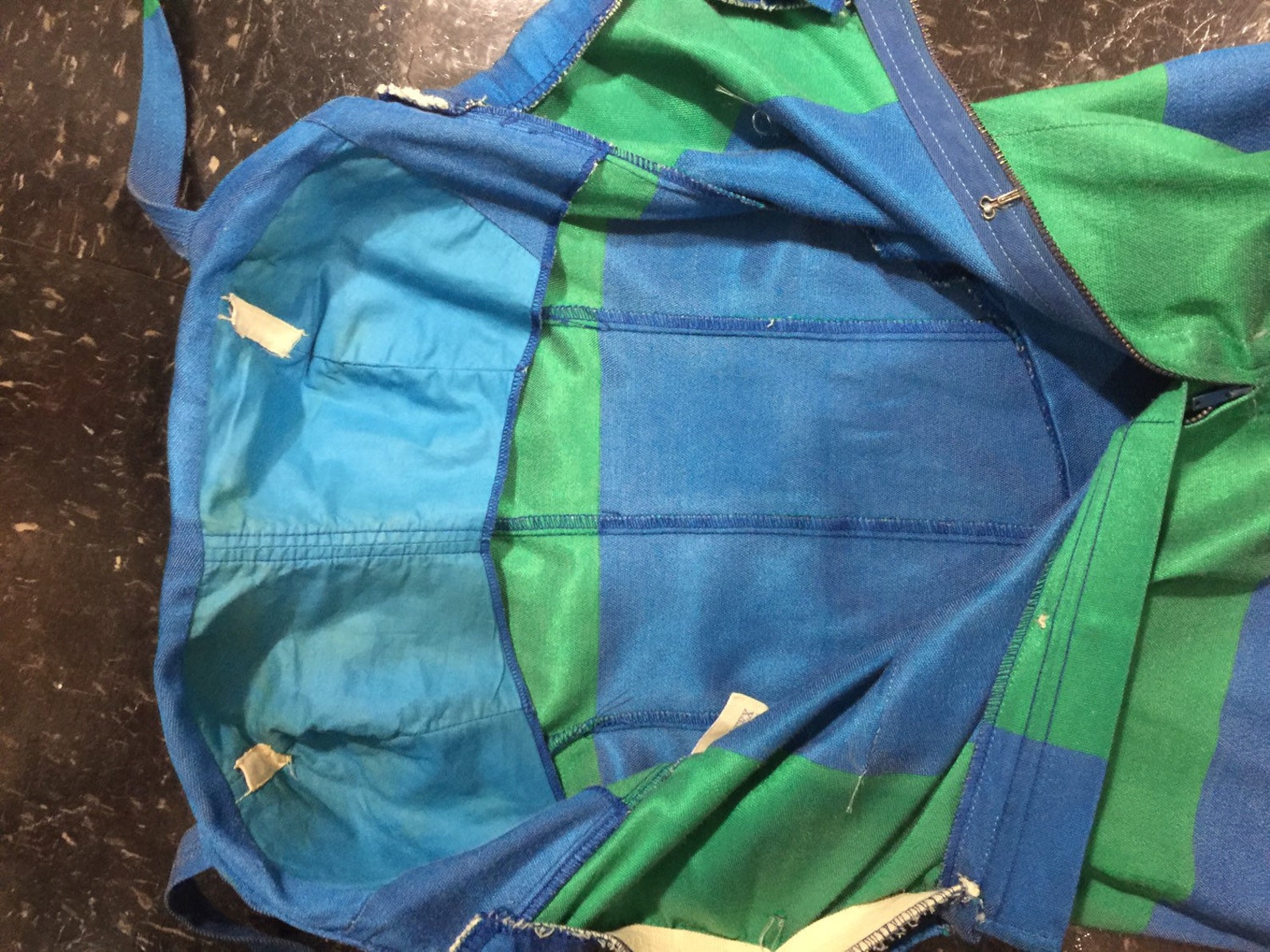 Vintage Caltex Blue and Green Color Block Print 1 Piece Swimsuit - Etsy