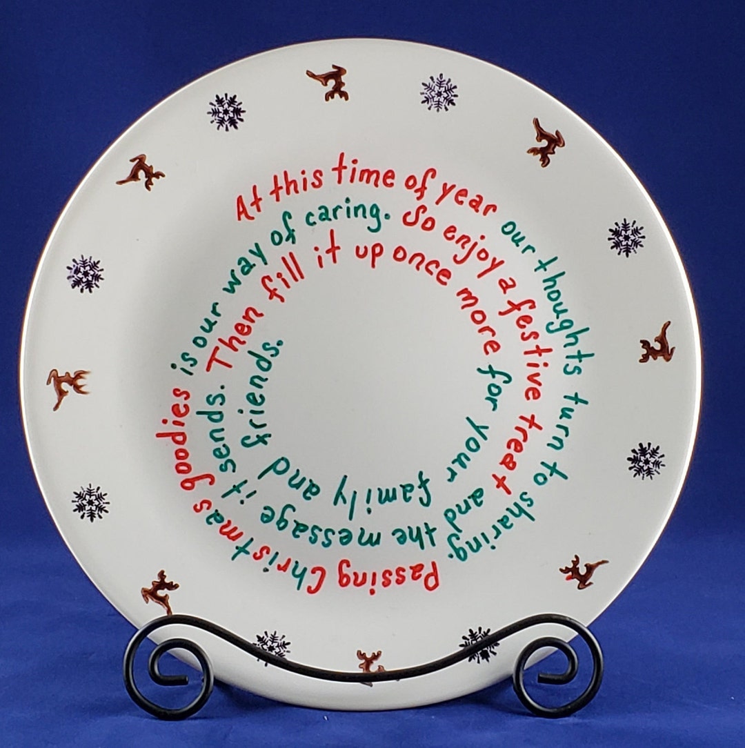 Christmas Giving Plate, Holiday Reindeer Platter (10.5 Inch) - Etsy