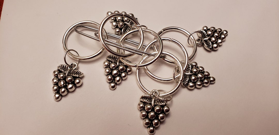 Extra Large Stitch Markers; Grapes Stitch Markers; Knitting Progress ...