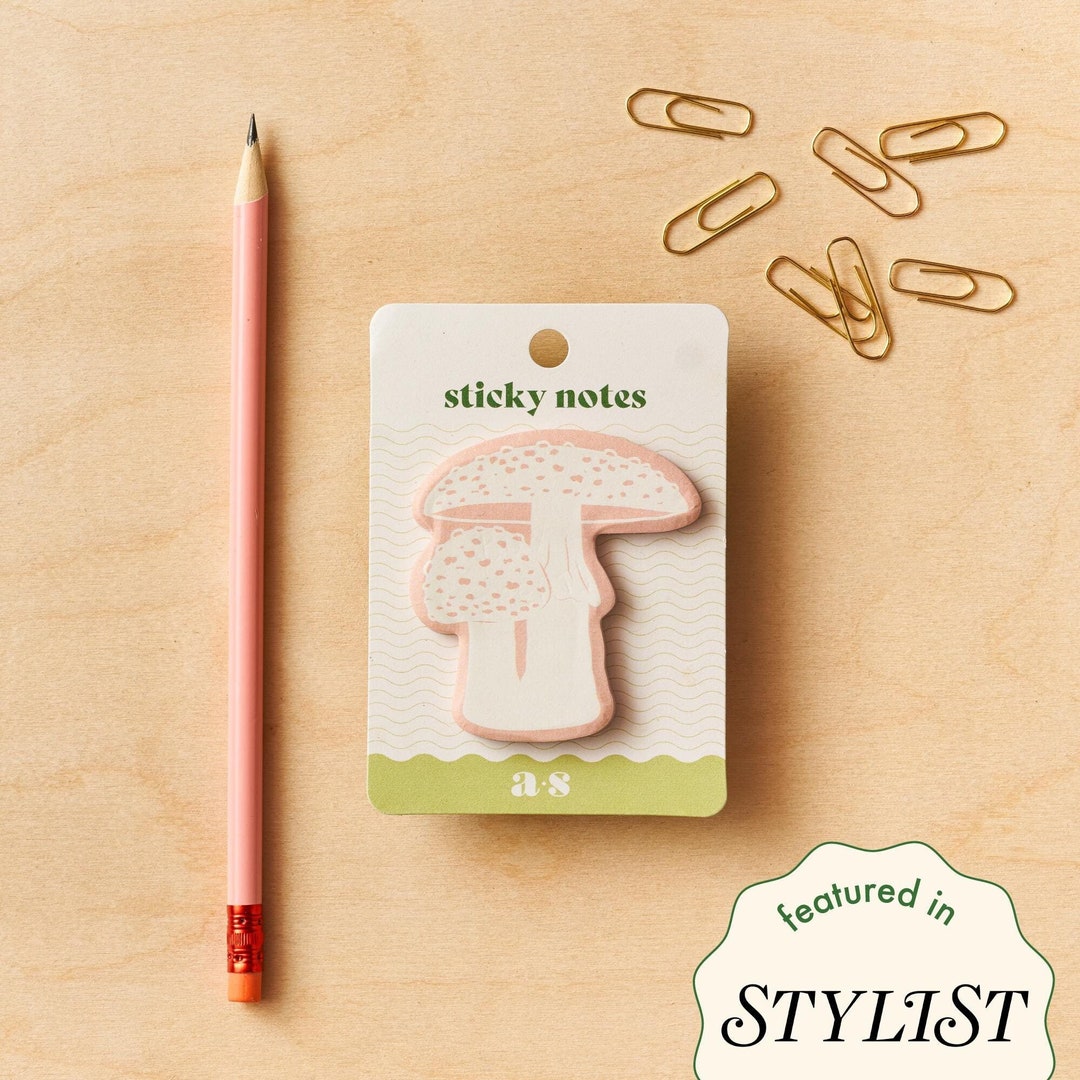 Mushroom Sticky Notepad, Fungi Stationery Desk Accessory for Back to ...