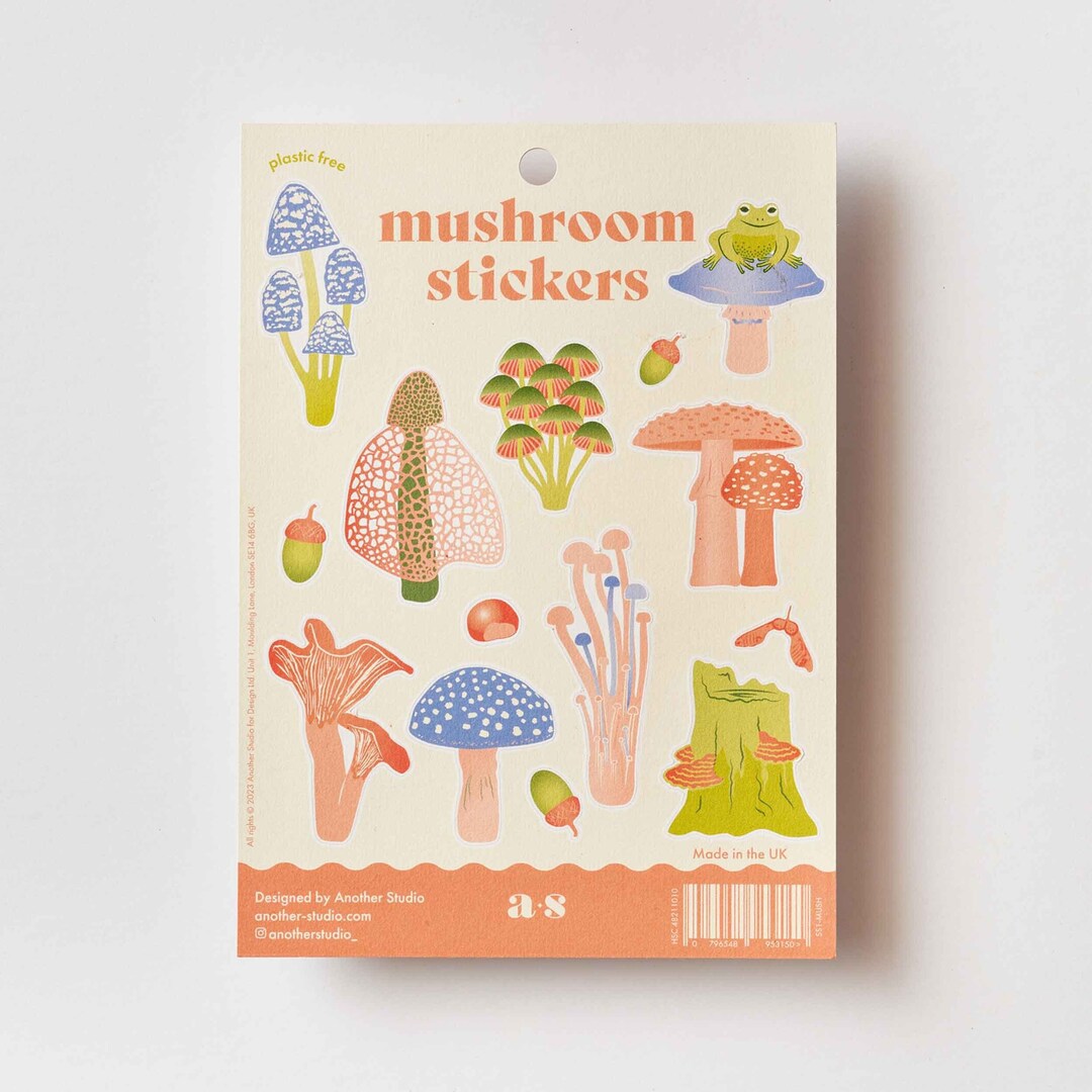 Mushroom and Fungi Cute Sticker Sheet for Stationery and Craft Projects ...