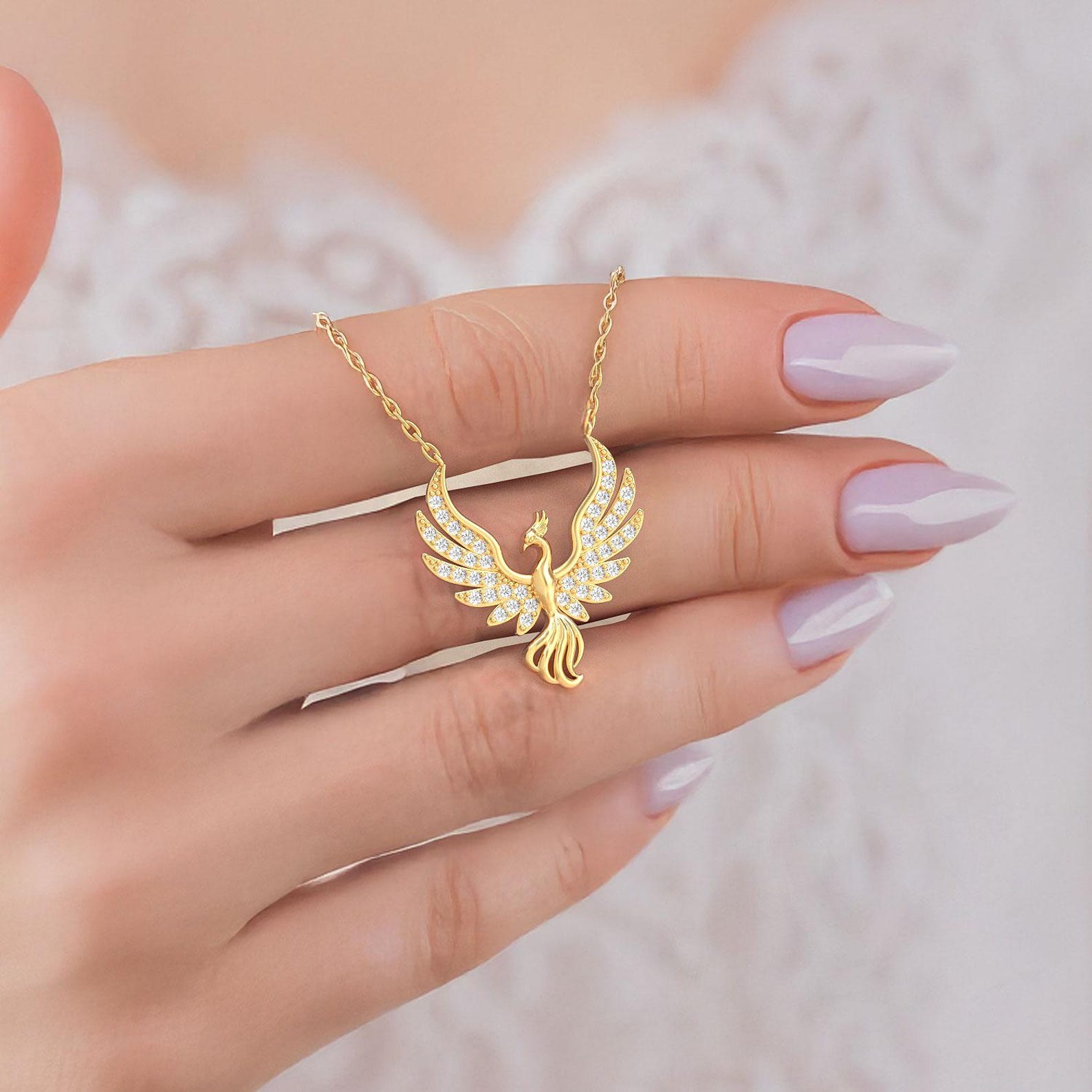 Sterling Silver Simurgh Necklace – Mythical Persian Phoenix Pendant ...