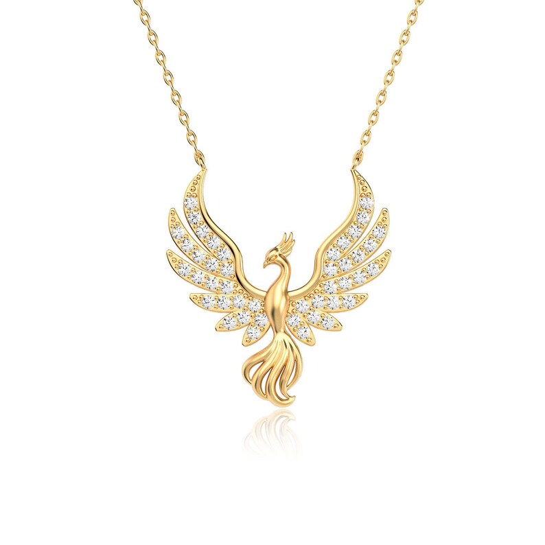 Sterling Silver Simurgh Necklace – Mythical Persian Phoenix Pendant ...
