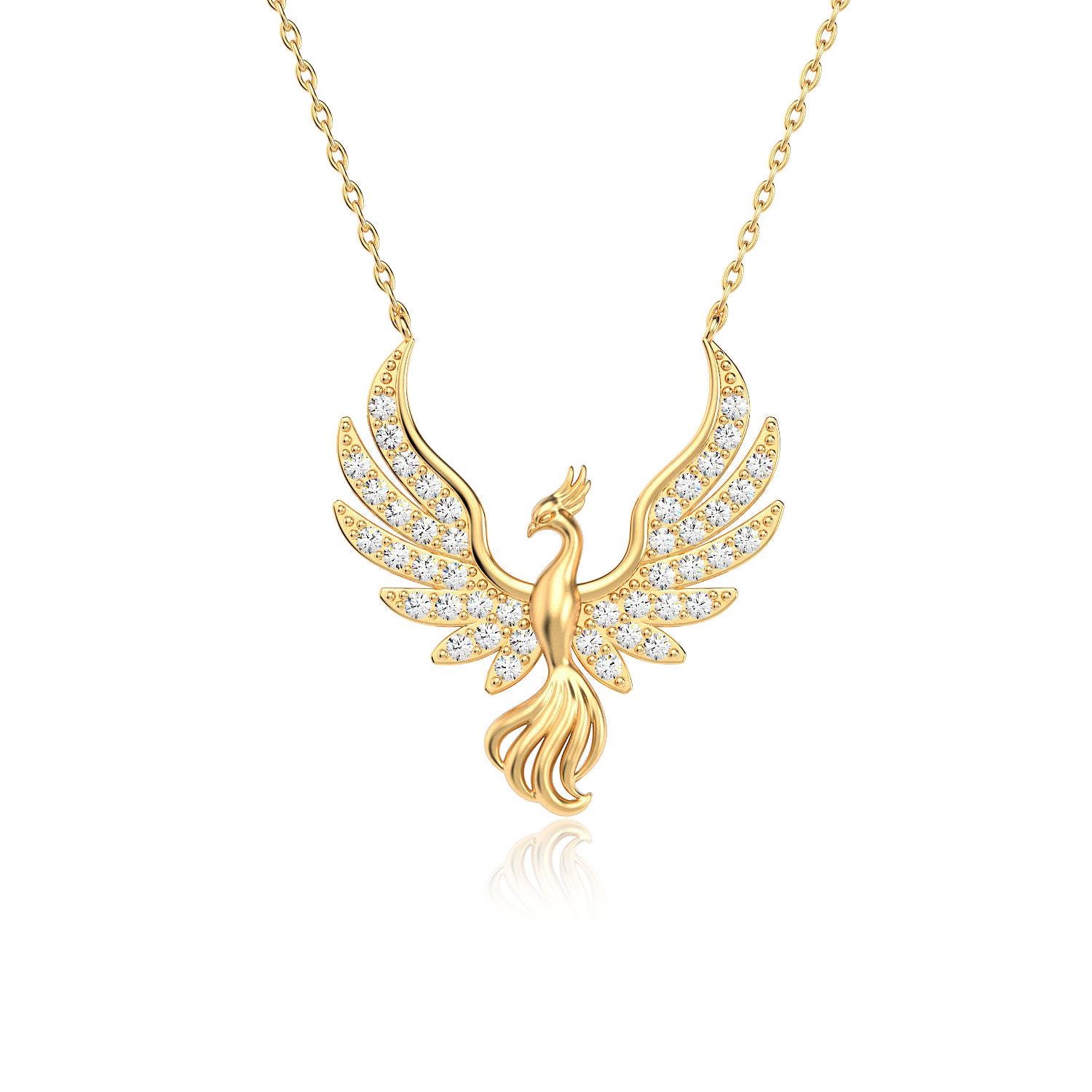Sterling Silver Simurgh Necklace – Mythical Persian Phoenix Pendant ...