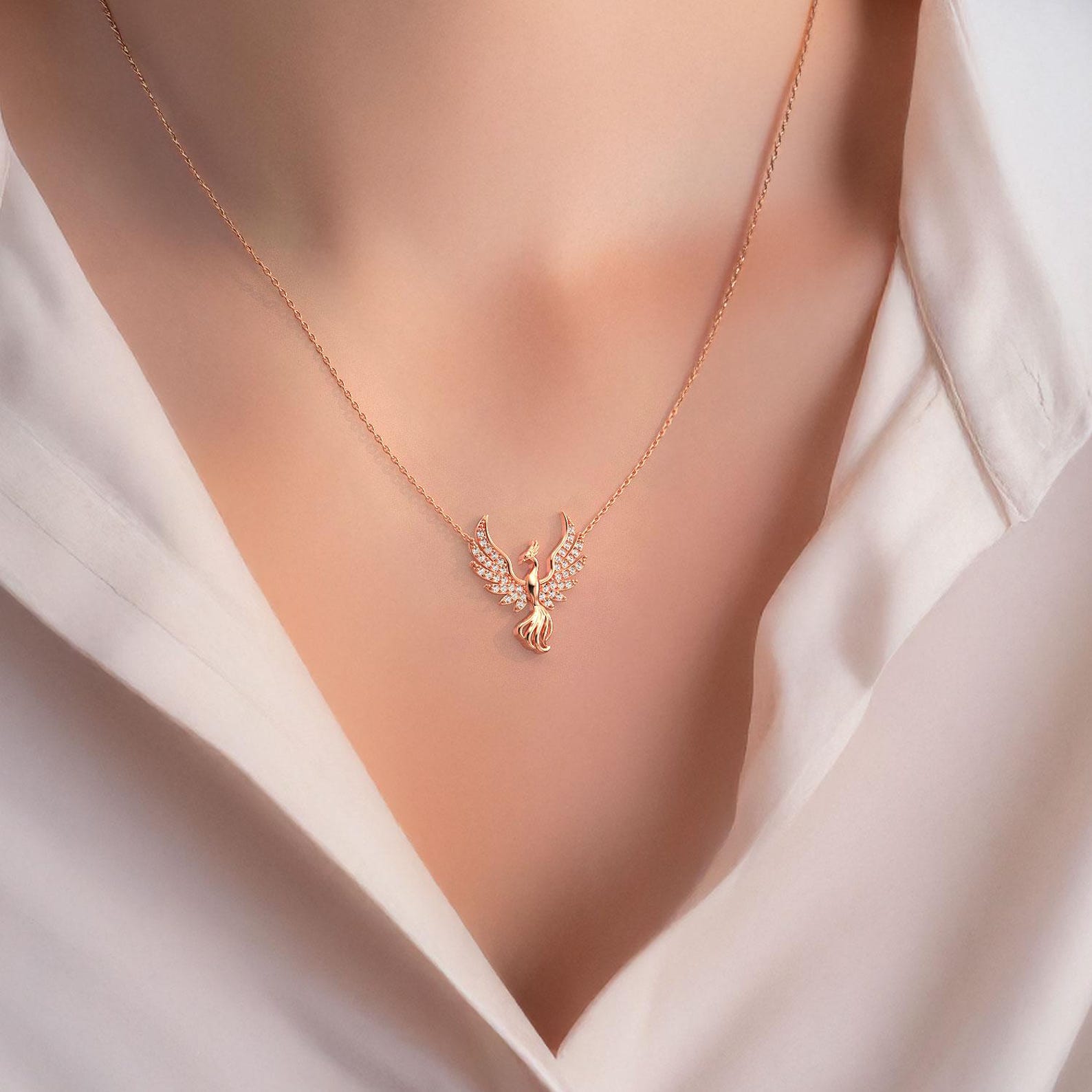 Sterling Silver Simurgh Necklace – Mythical Persian Phoenix Pendant ...
