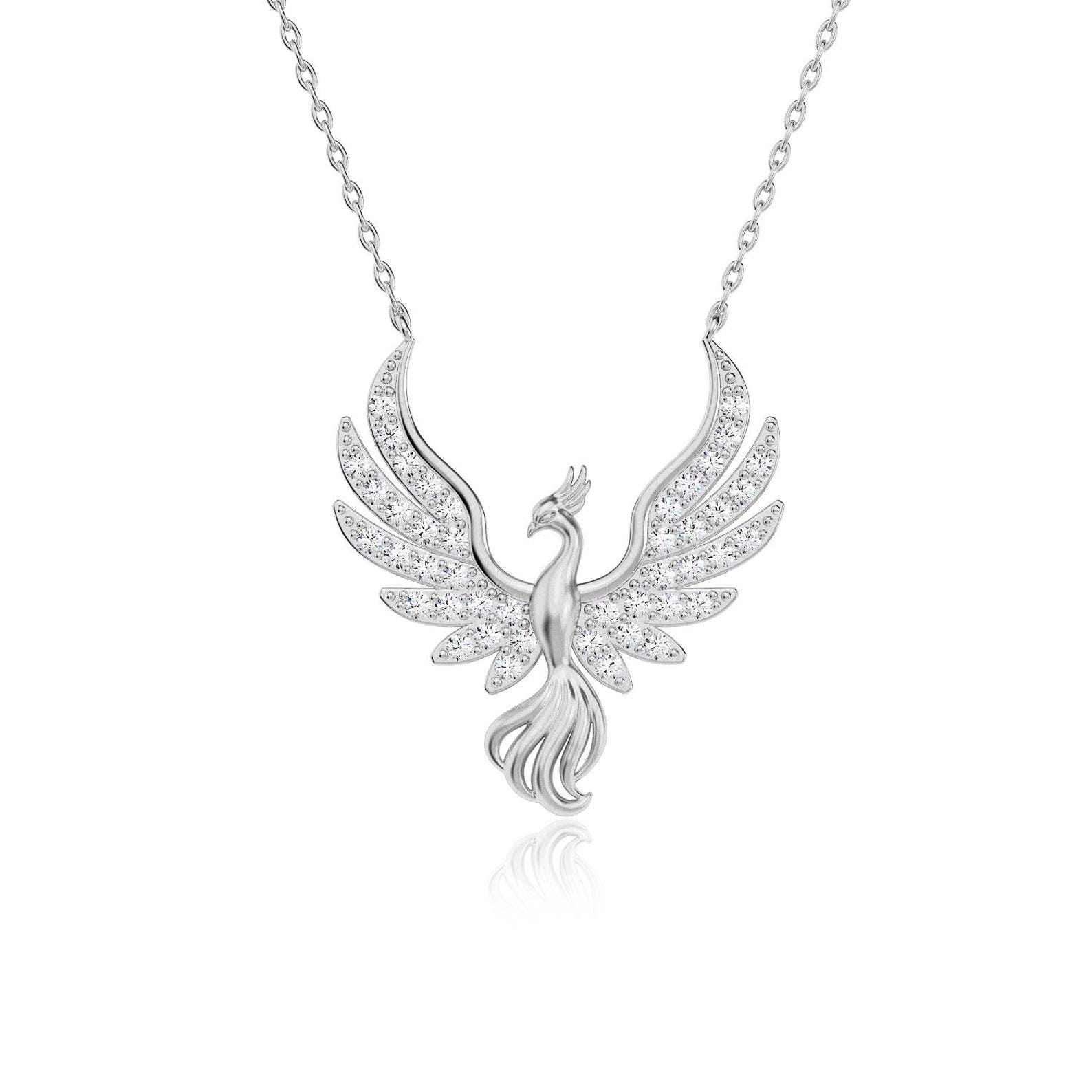 Sterling Silver Simurgh Necklace – Mythical Persian Phoenix Pendant ...