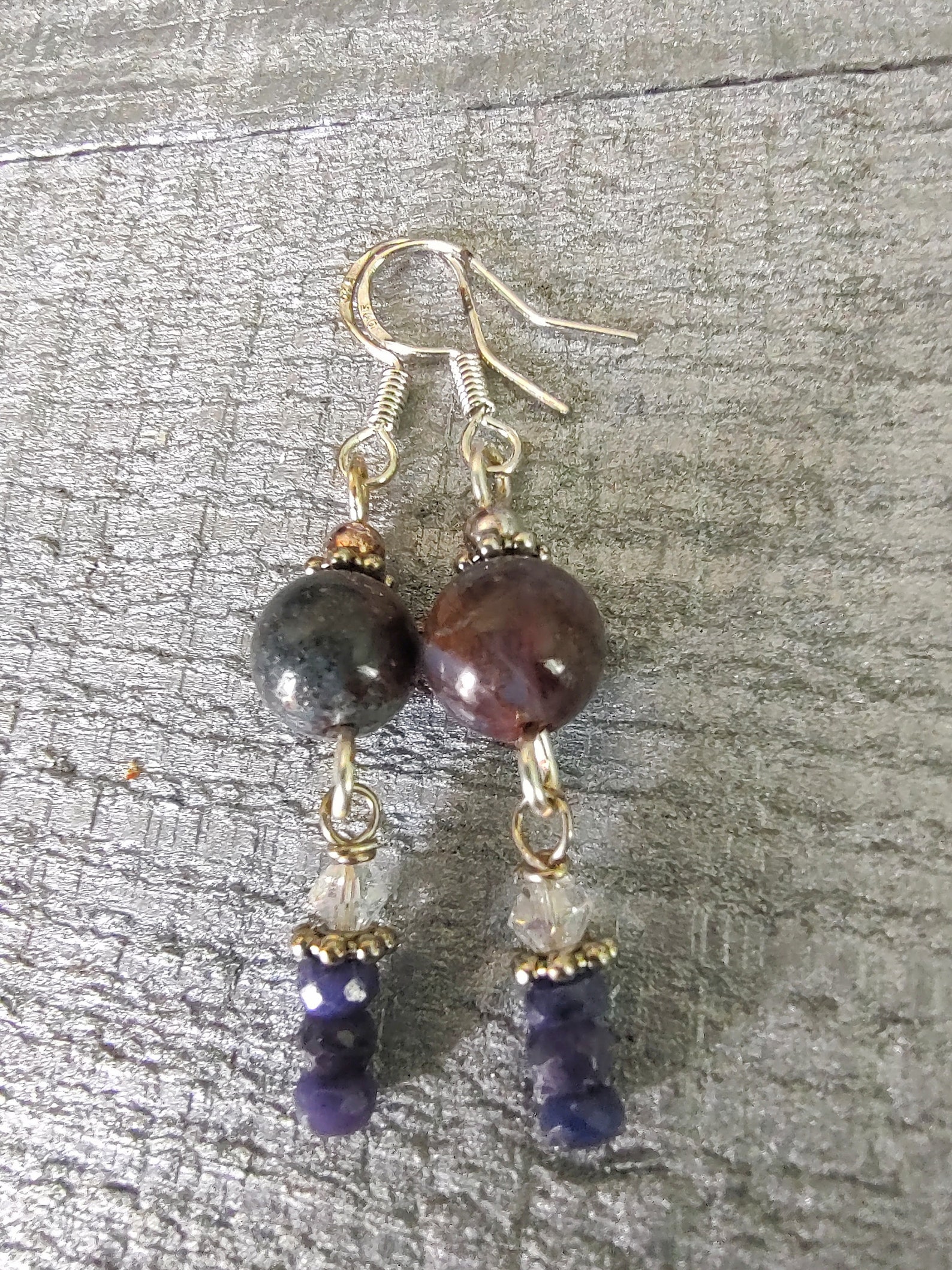 Tempest Pietersite and Sapphire Drop Earrings, With Highly Charged ...