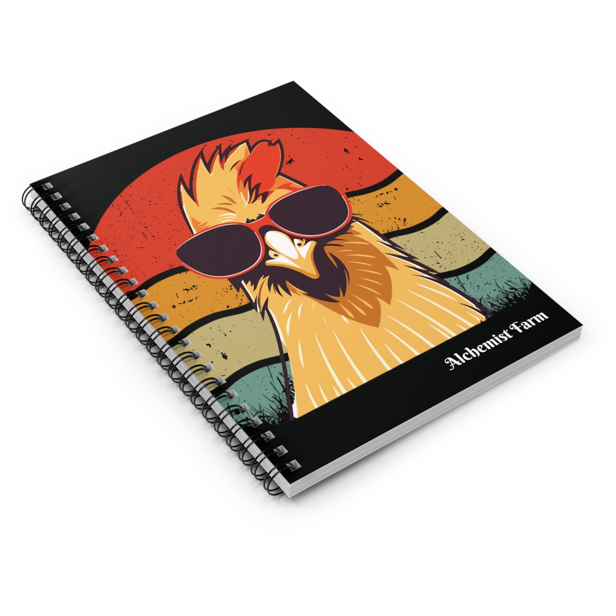 Too Cool Chicken With Sunglasses Spiral Notebook, Alchemist Farm, Fun ...