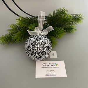 Black and White Christmas Tree Ornaments8cm 1 PC Hand - Etsy