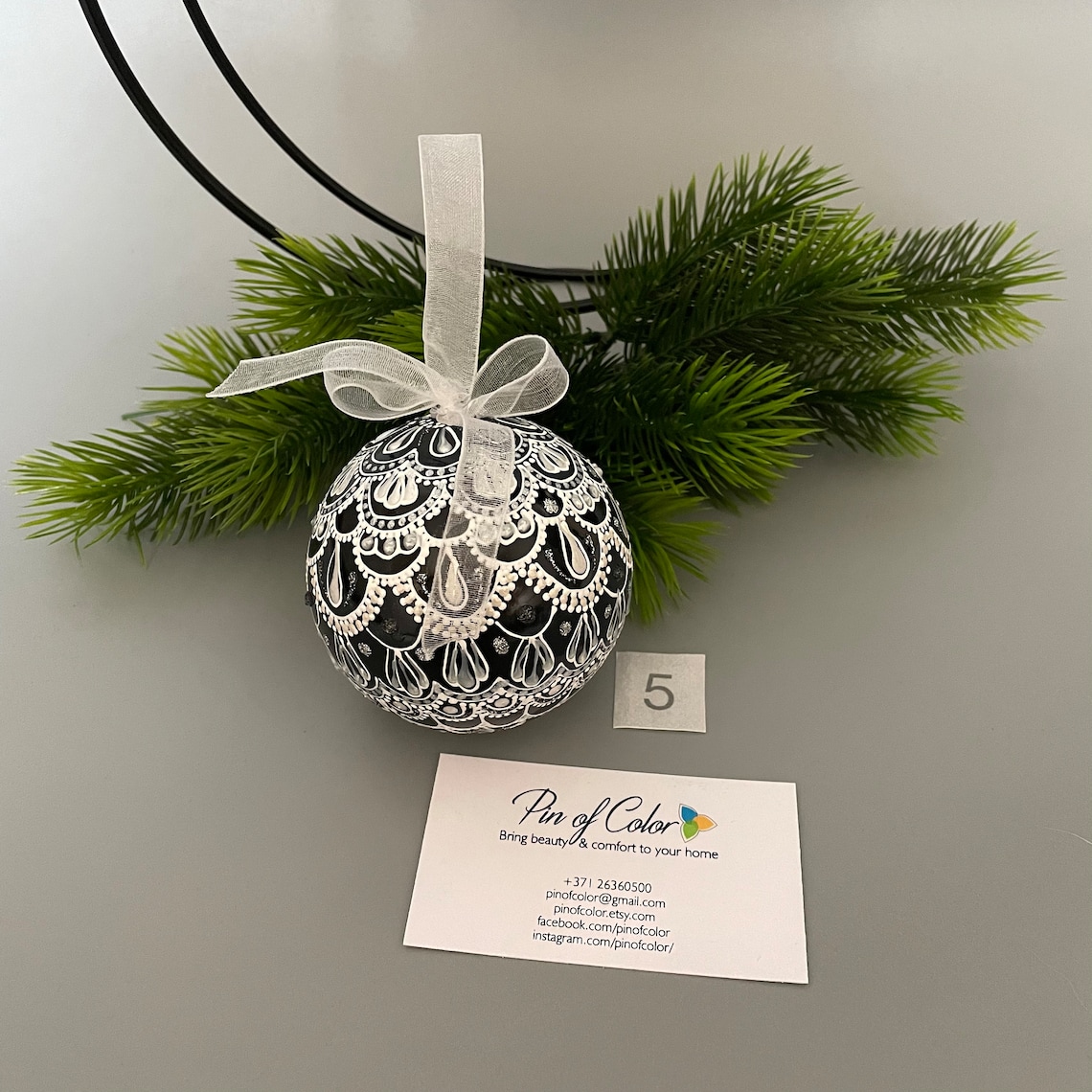 Black and White Christmas Tree Ornaments8cm 1 PC Hand - Etsy