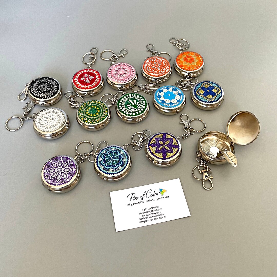 Portable Pocket Ashtray With Keychain 45cm 1pc Handpainted - Etsy