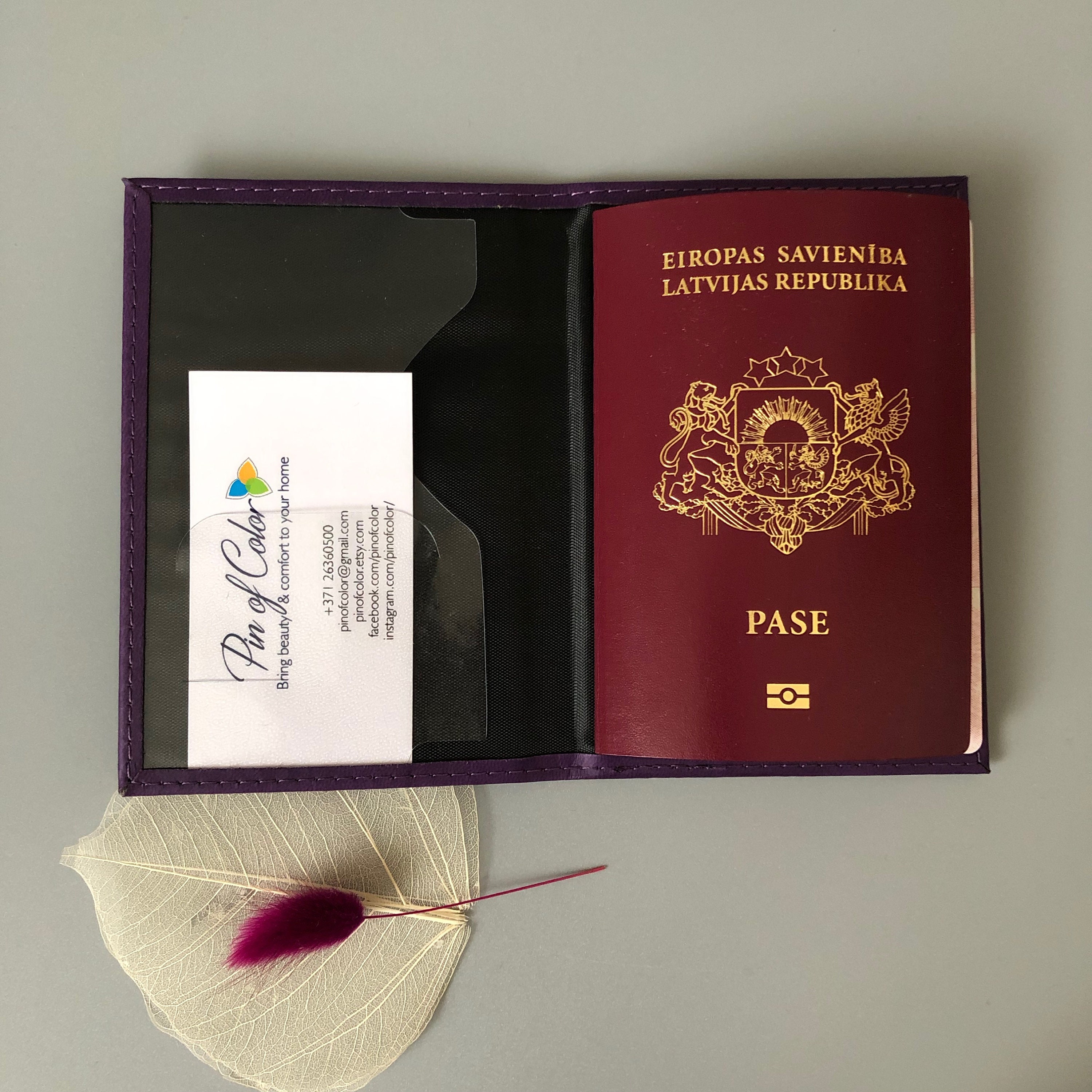 Purple Passport Cover For Women Faux Leather Etsy