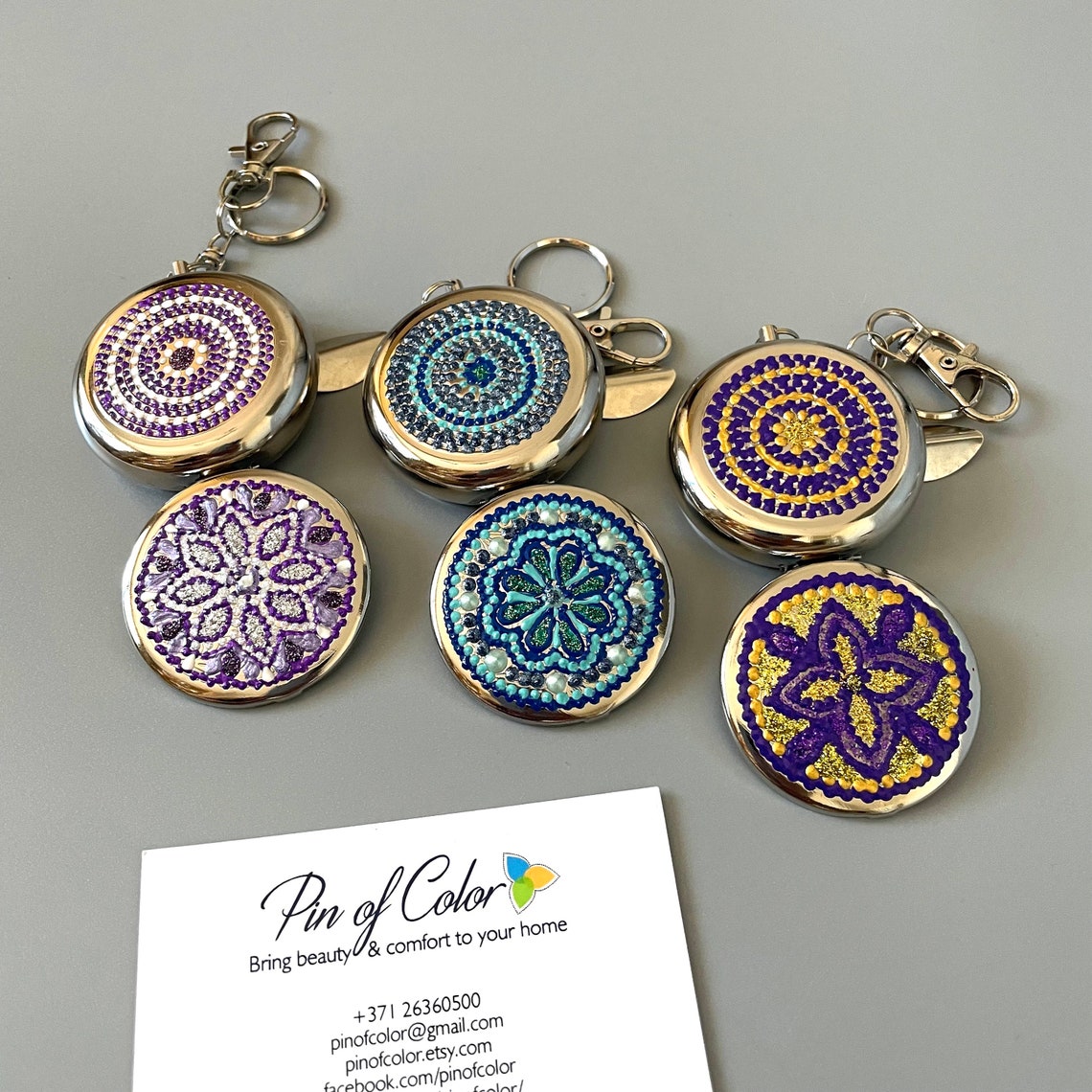 Portable Pocket Ashtray With Keychain 45cm 1pc Handpainted - Etsy