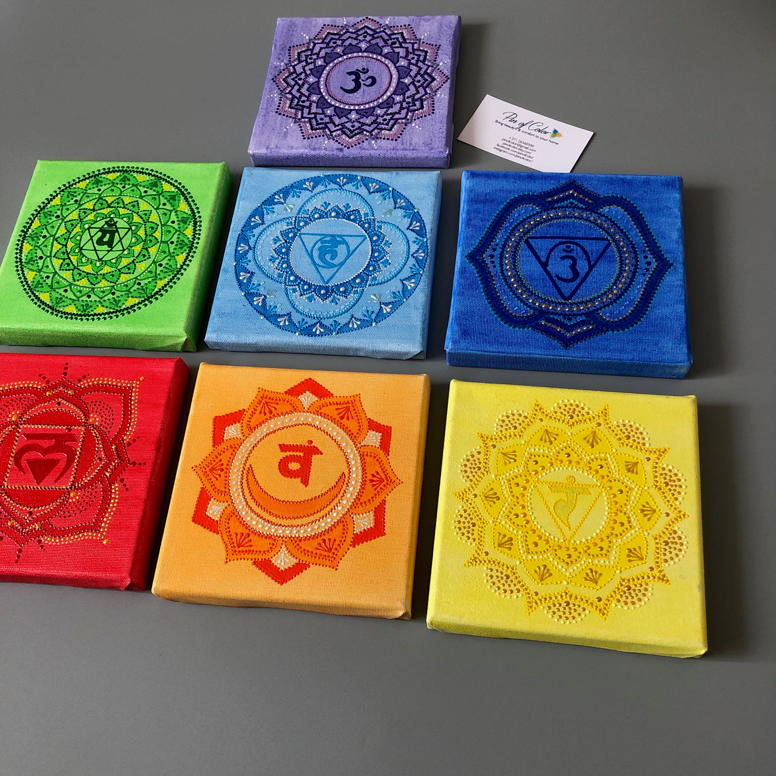 7 Chakras Set, Wall Hanging Decor on Canvas - Etsy
