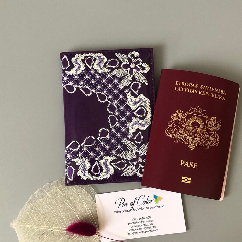 Purple Passport Cover For Women Faux Leather Etsy