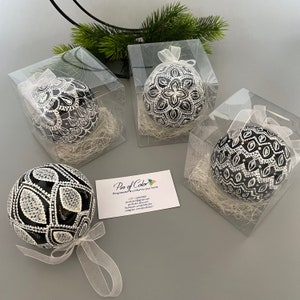 Black and White Christmas Tree Ornaments8cm 1 PC Hand - Etsy