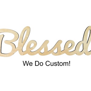 Blessed Script Word -multiple Sizes- Cutout- Wood Craft Supply - Hanging Wall Decor - - Etsy