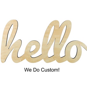 Hello Script -multiple Sizes-word Cutout- Wood Craft Supply - Hanging ...