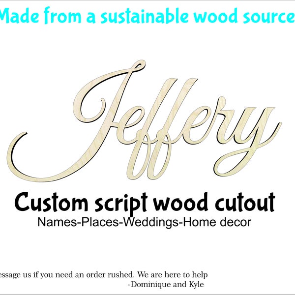 Wood Script - Etsy