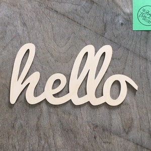 Hello Script -multiple Sizes-word Cutout- Wood Craft Supply - Hanging ...