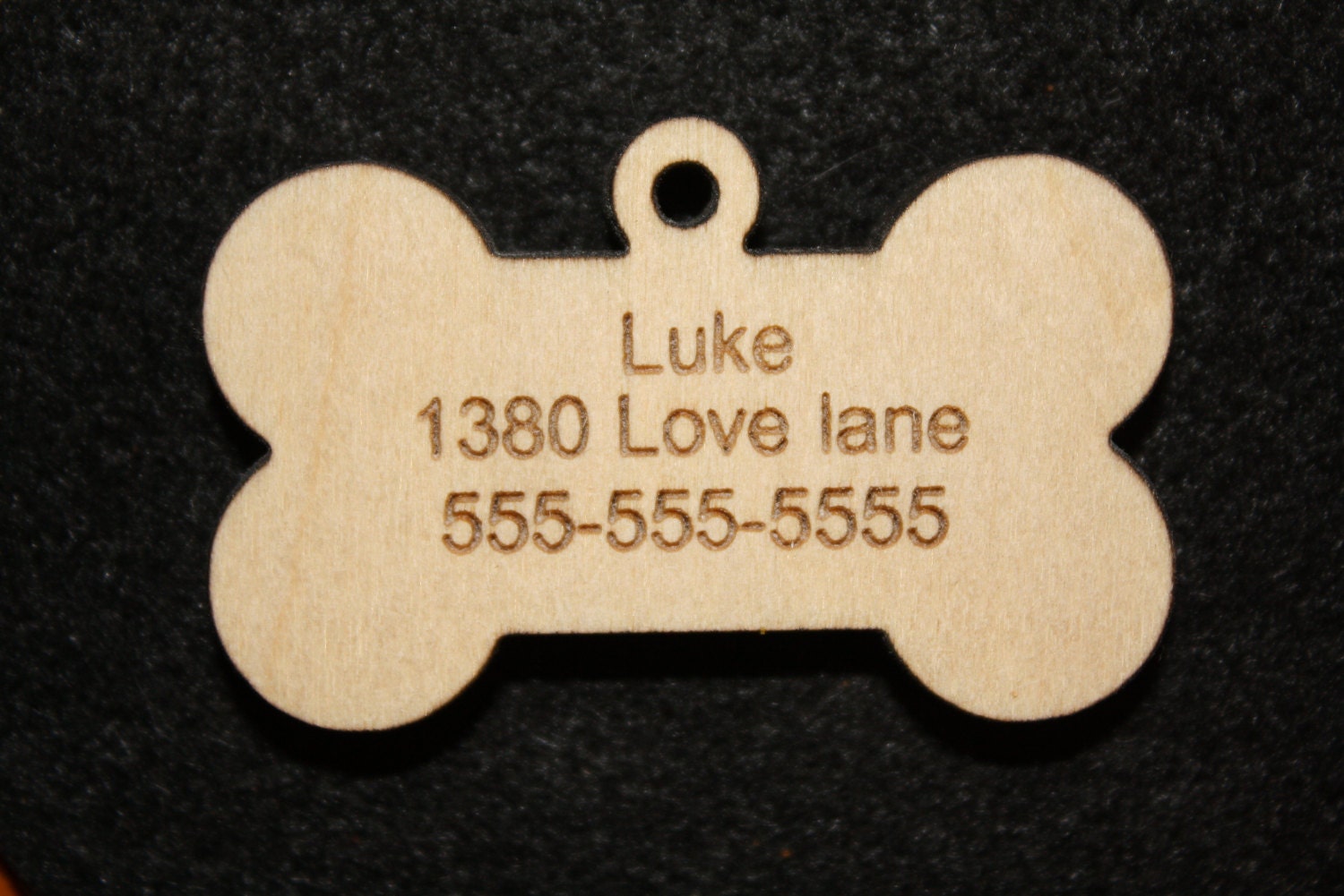 Personalized Wooden Dog Name Tag, Engraved Pet ID - Etsy