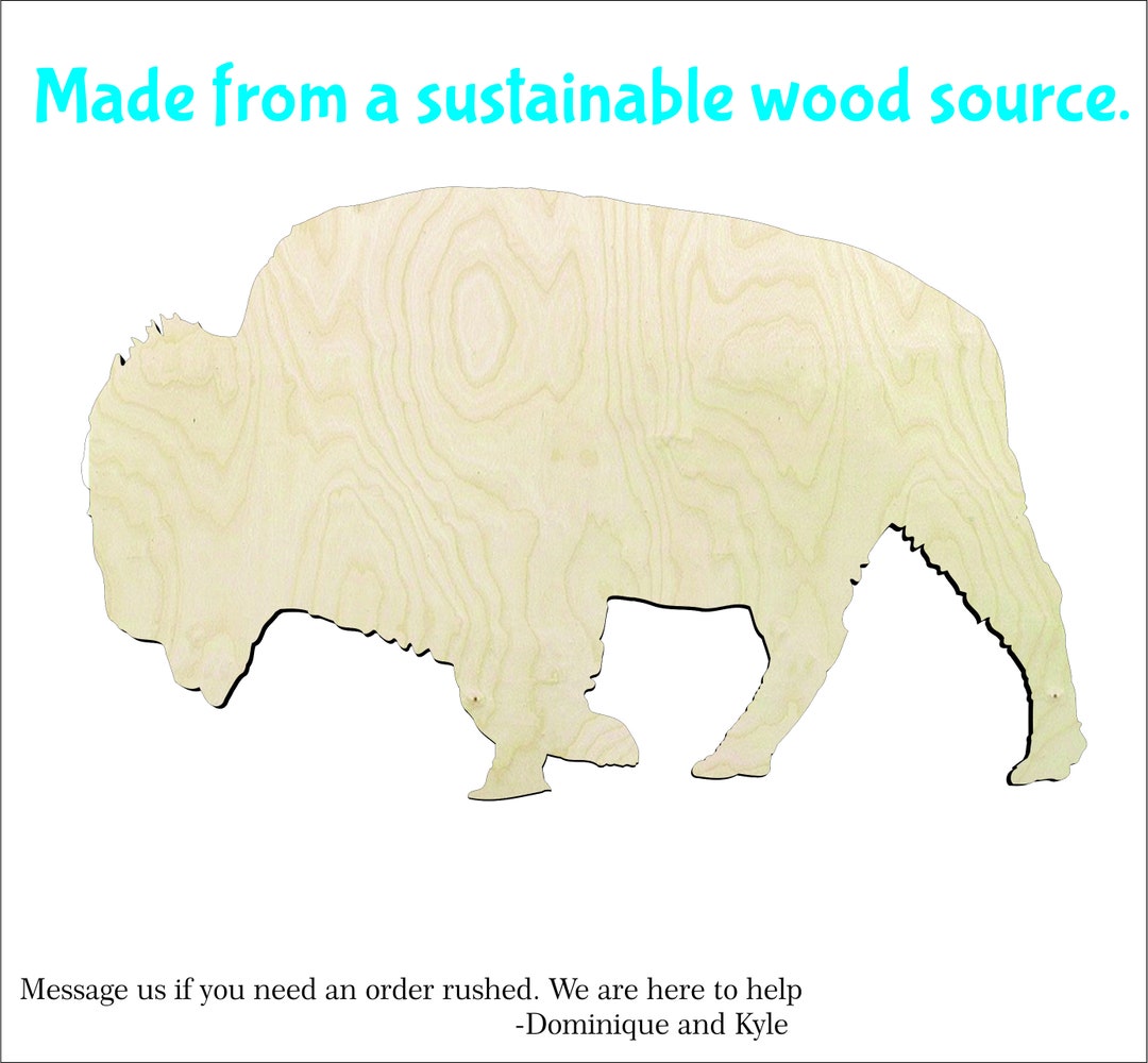 Bison -multiple Sizes- Wood Cutouts Craft Supply-sanded - Buffalo - Etsy