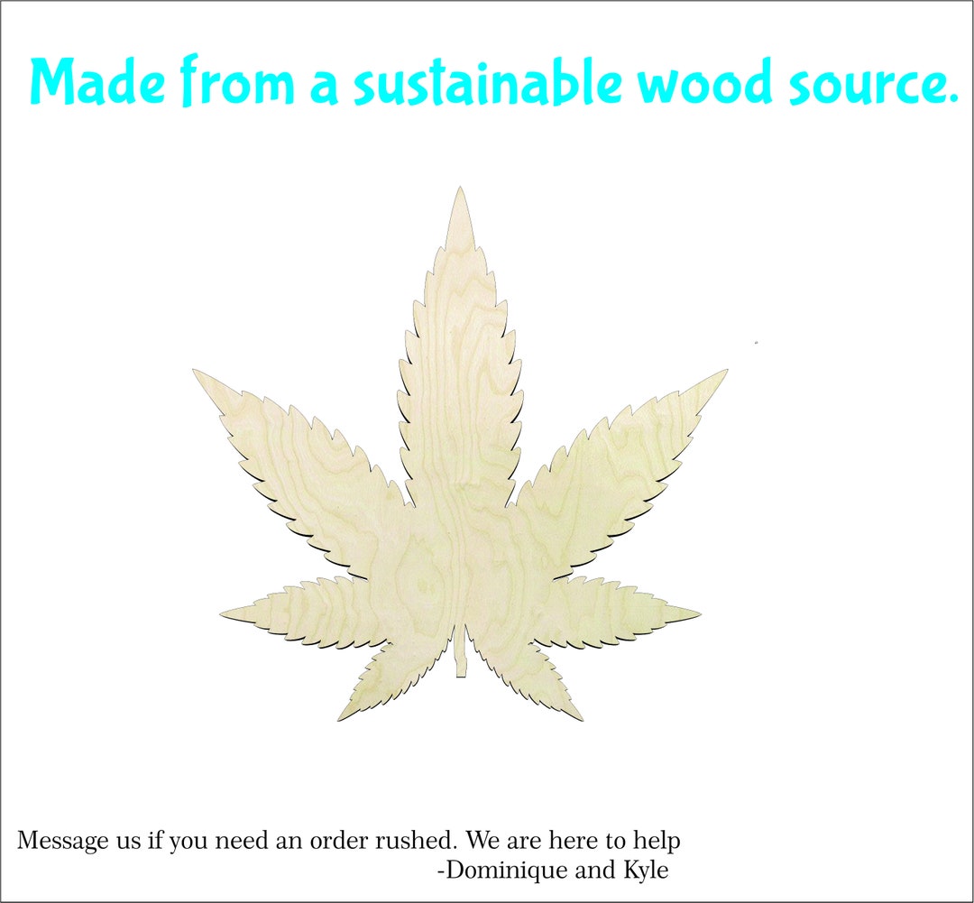 Marijuana Leaf -multiple Sizes-wood Cutouts Craft Supply-sanded - Weed ...