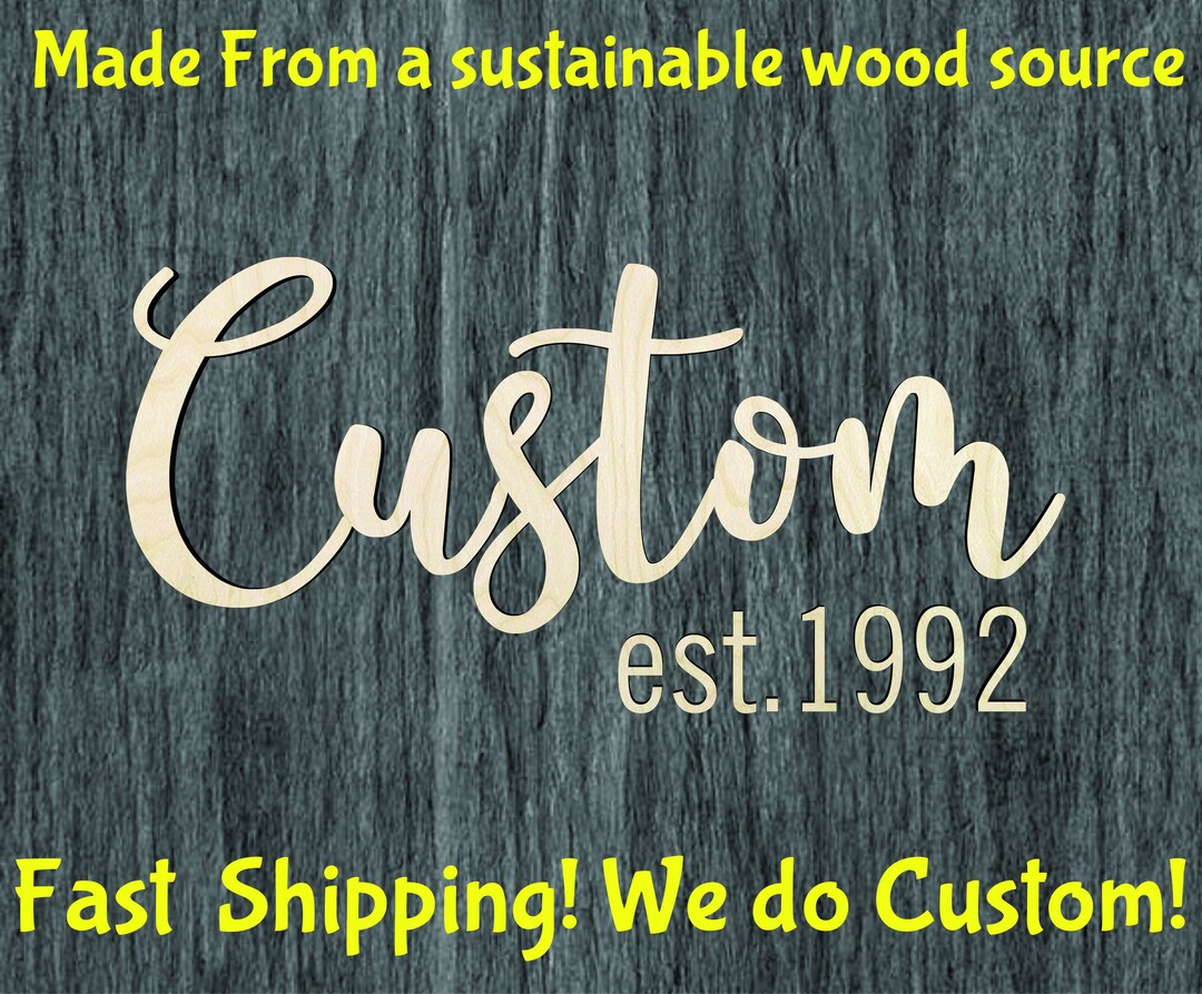 Custom Script Word Combo-multiple Sizes- Wood Craft Supply - Hanging ...