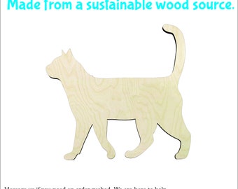 Cat multiple Sizes-wood Cutout Craft Supply-sanded 4 - Etsy