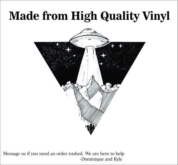 Alien Spaceship Decal Laptop Sticker Outdoor Vinyl Car | Etsy