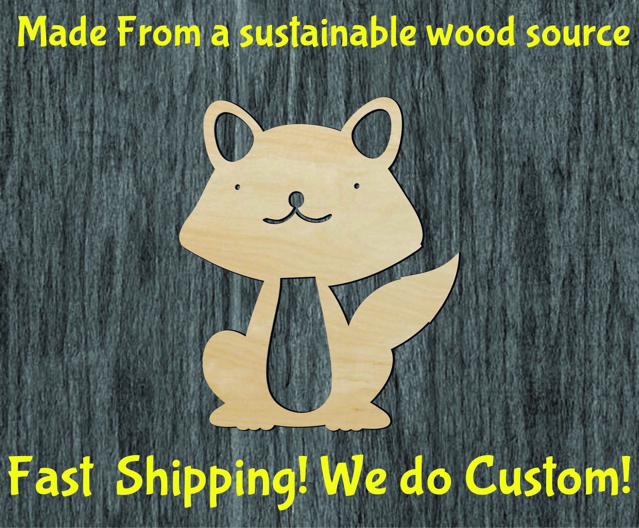 Fox wood cutout adorable fox woodland creature cutout | Etsy