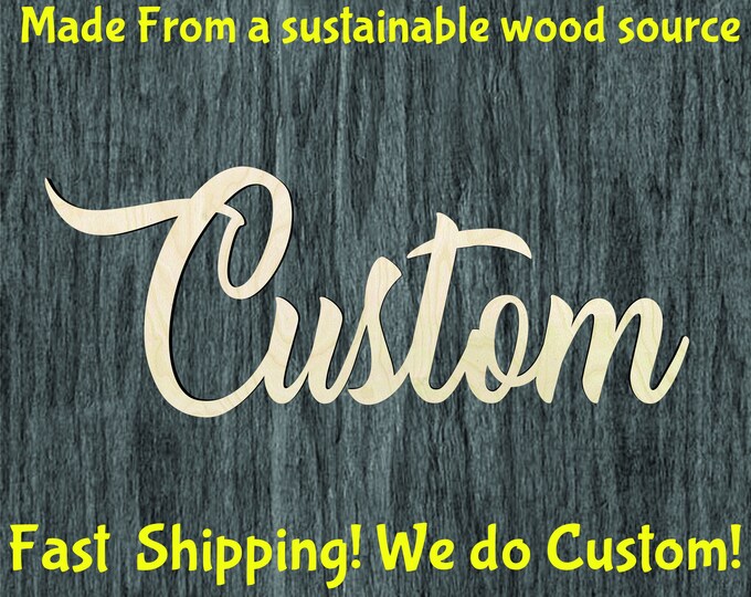 Custom Script Word Cutout-multiple Sizes Wood Craft Supply - Etsy