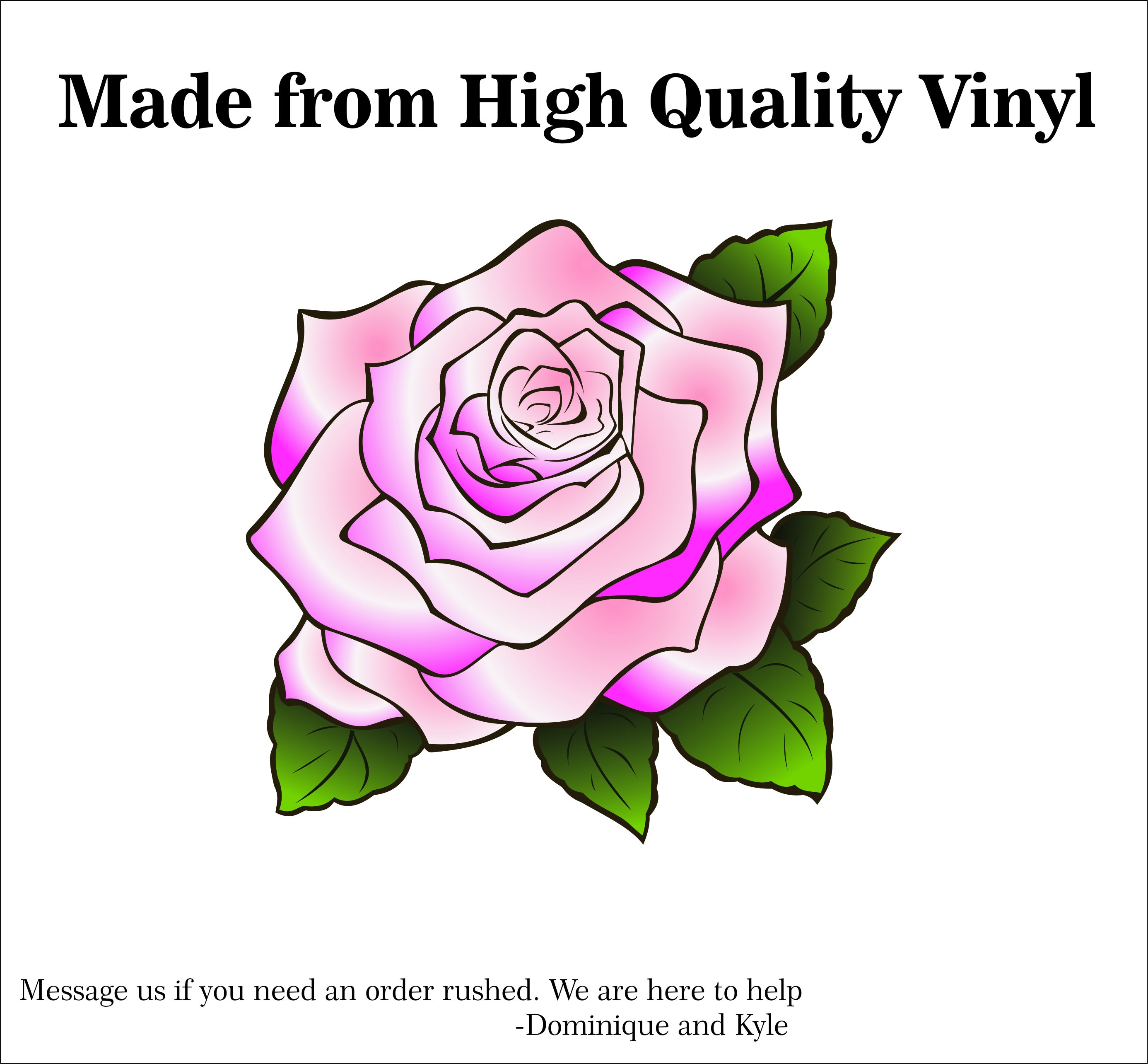 Pink Rose Decal Multiple Sizes Laptop sticker Outdoor | Etsy